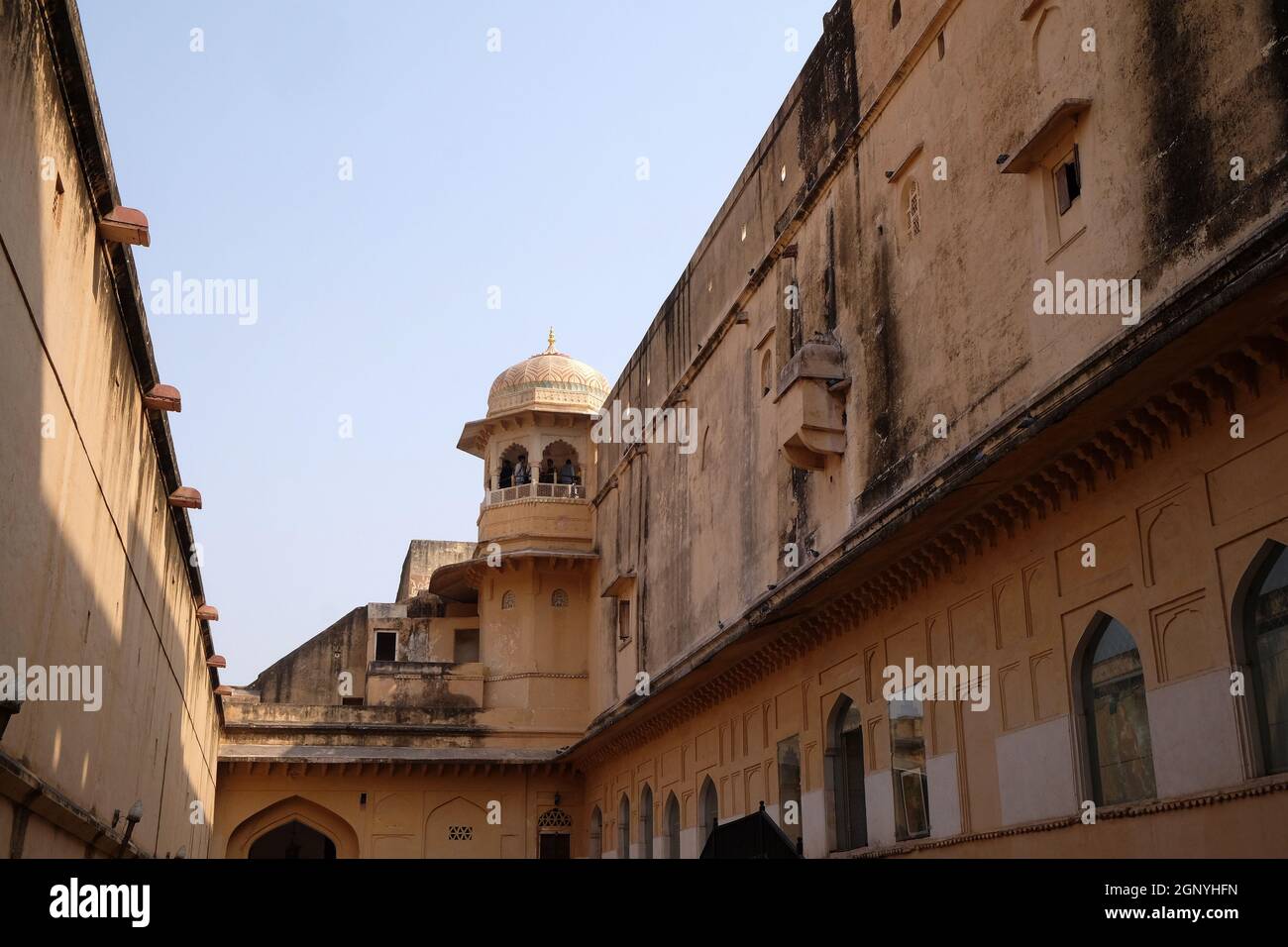 Architectural detail of Amber Fort in Jaipur, Rajasthan, India Stock ...