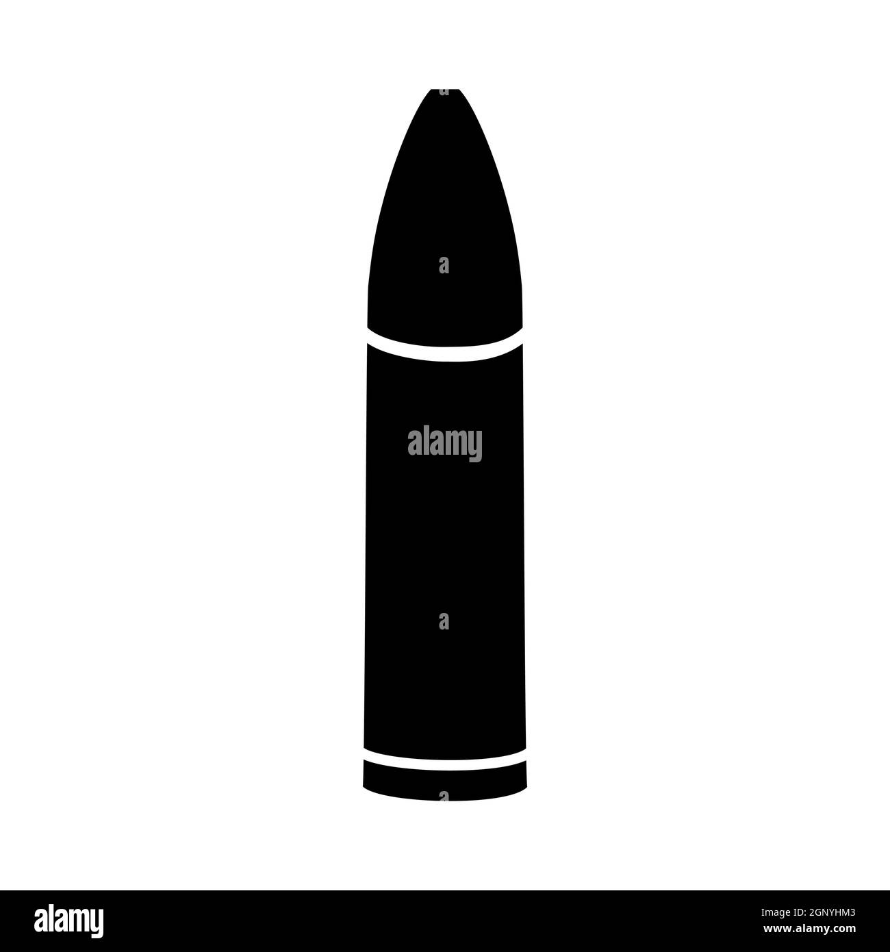Bullet icon. Black silhouette of ammunition. Vector symbol isolated on white background Stock ...