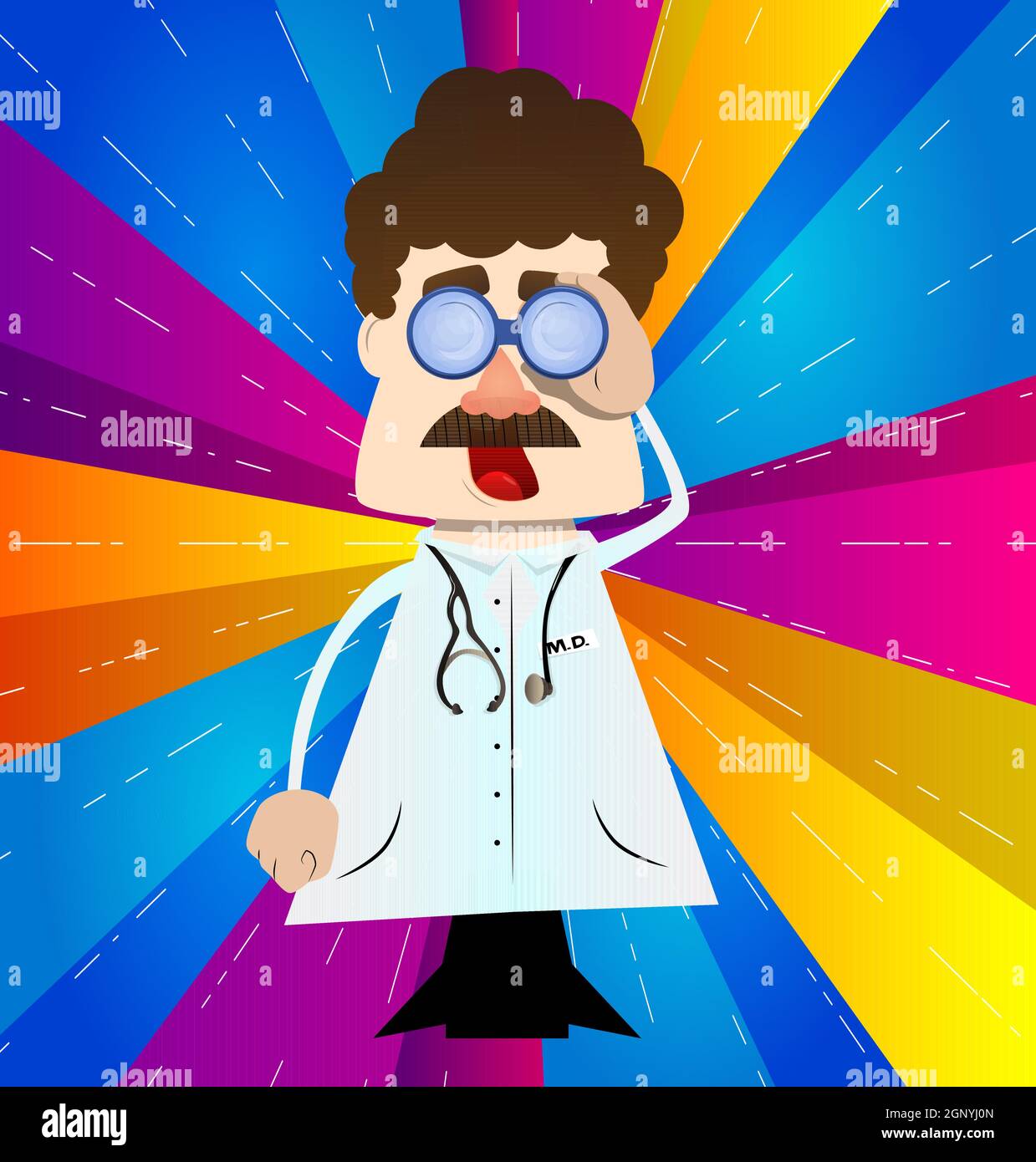 Cartoon illustration doctor looking hi-res stock photography and images ...