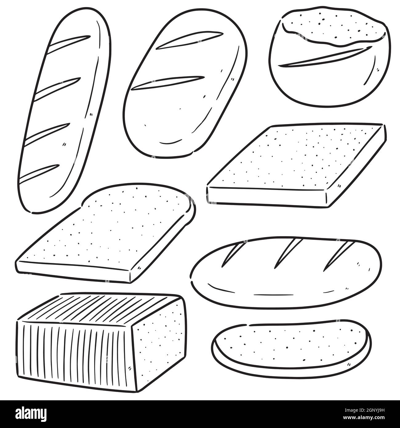vector set of bread Stock Vector Image & Art - Alamy
