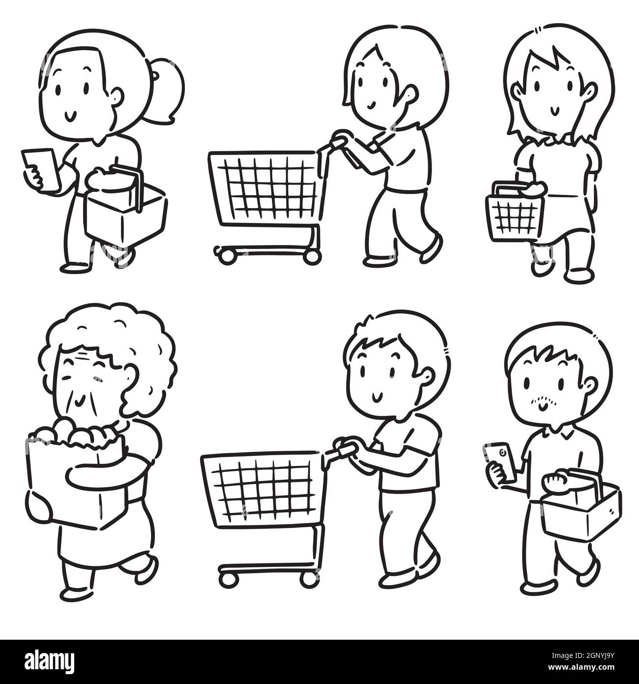 Boy food shopping Black and White Stock Photos & Images - Alamy