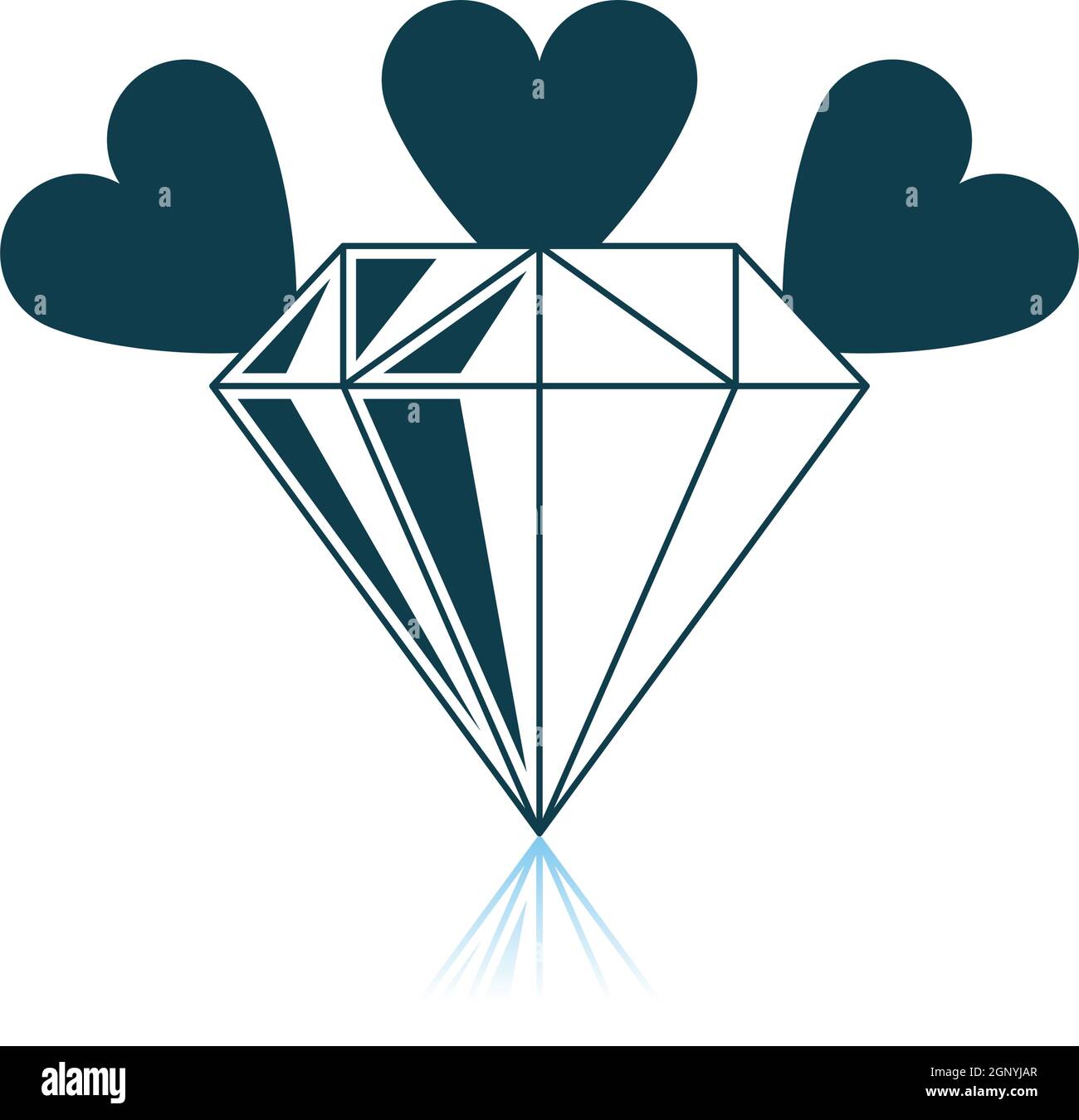 Diamond With Hearts Icon Stock Vector Image & Art - Alamy