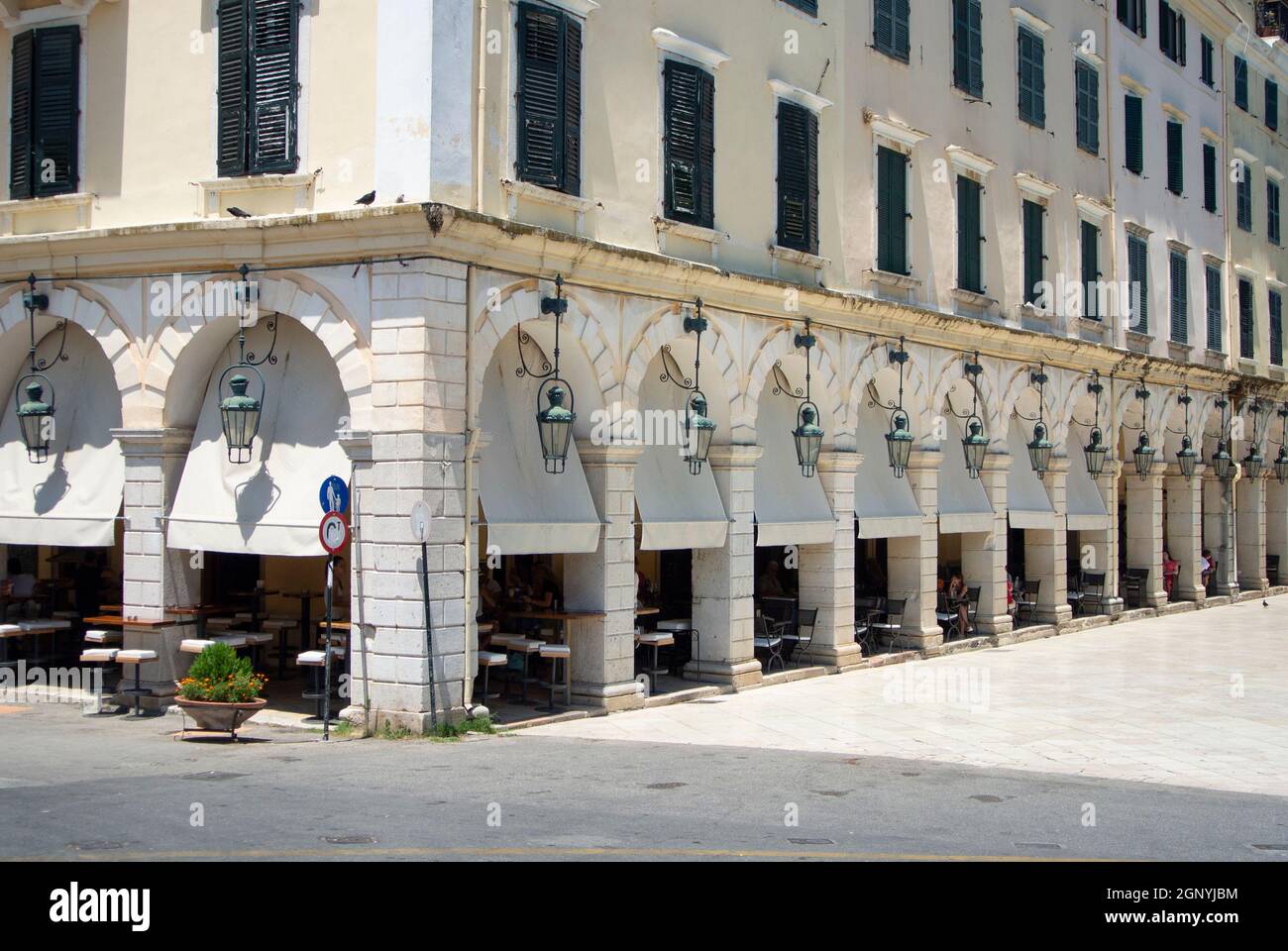 Corfu Town - Greece - July 9 2014 : Elegant graceful architecture The ...