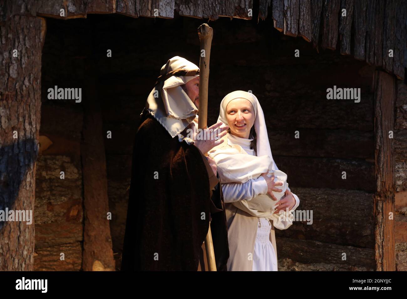 Live Nativity Scene in Zagreb, Croatia Stock Photo - Alamy