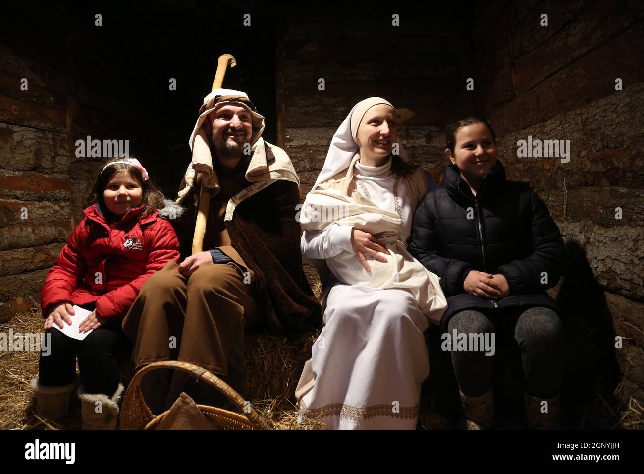Live Nativity Scene in Zagreb, Croatia Stock Photo - Alamy