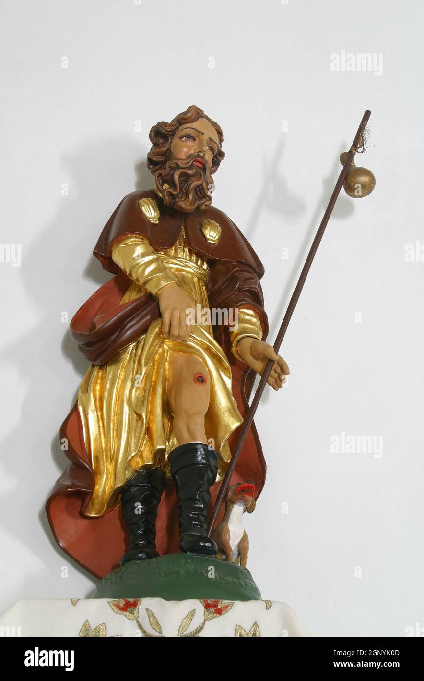 Saint Roch statue in Chapel parting of the apostles in Sagudovec ...