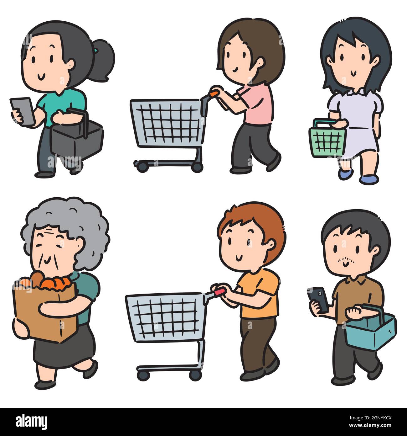 Set people shopping Cut Out Stock Images & Pictures - Alamy