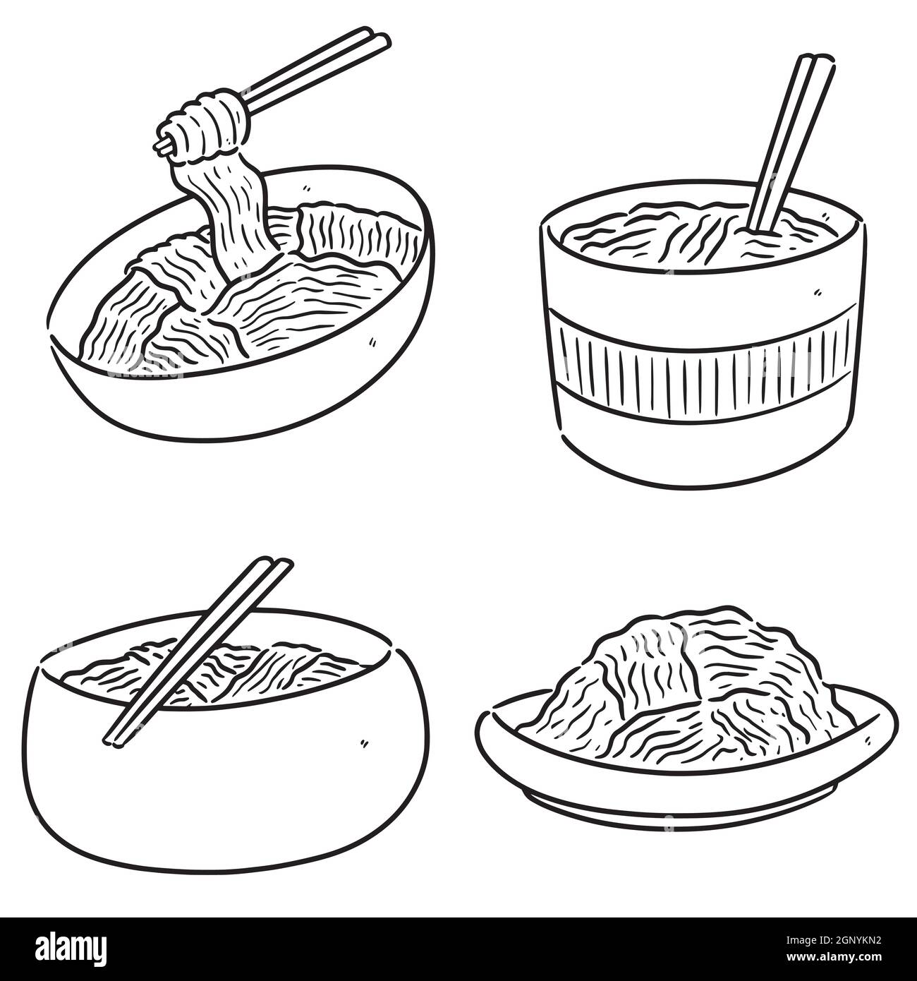 vector set of noodle Stock Vector Image & Art - Alamy