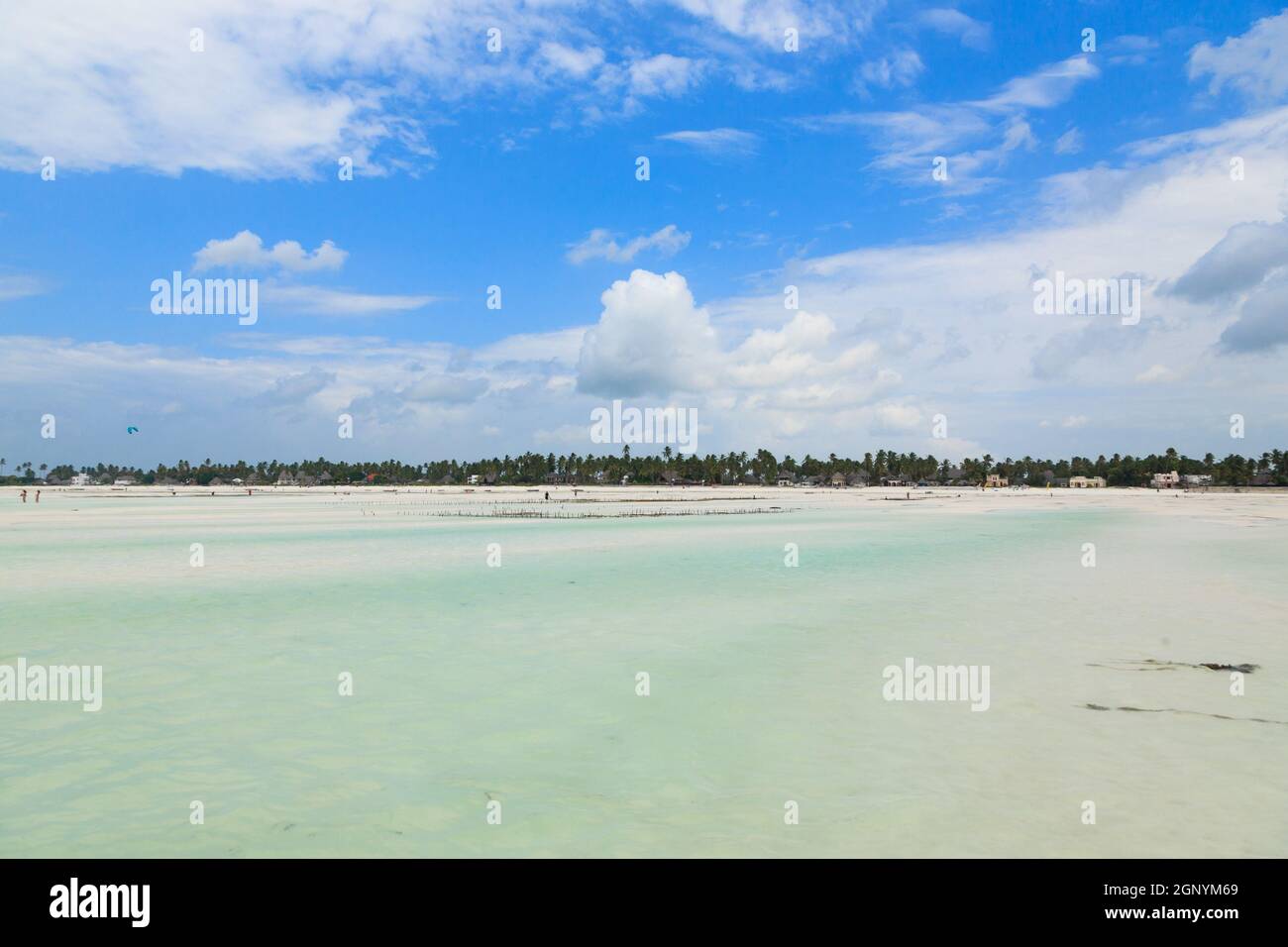 Zanzibar white sand beach landscape, Tanzania, Africa panorama. Indian ...
