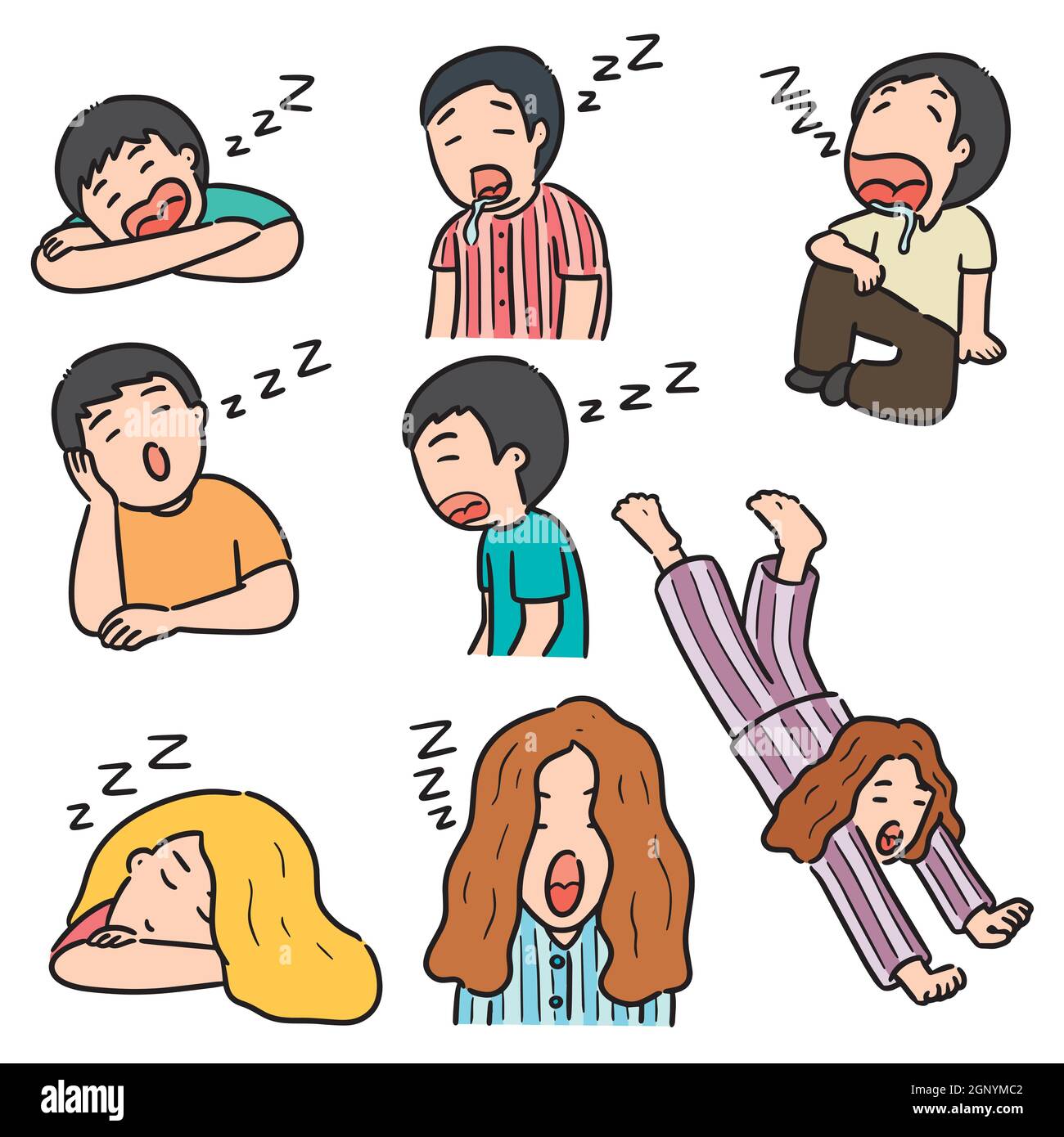 vector set of sleeping people Stock Vector Image & Art - Alamy
