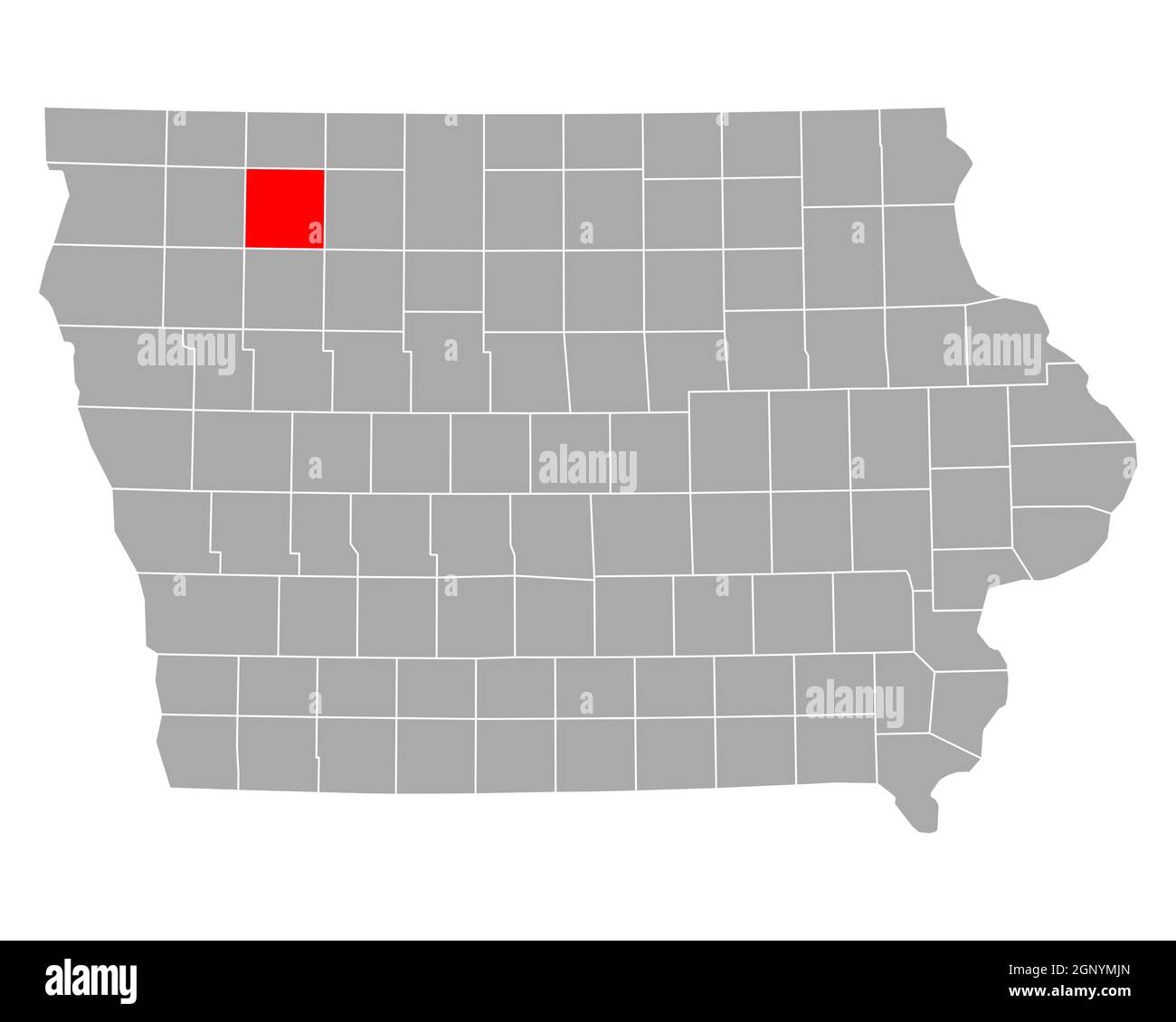 Map of Clay in Iowa Stock Photo - Alamy