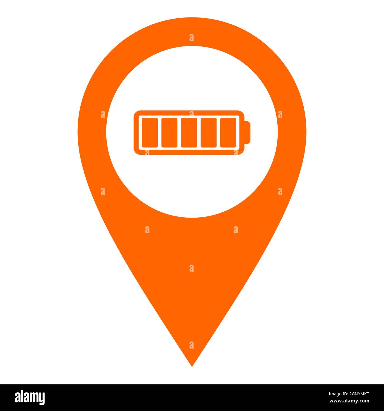 Battery and location pin Stock Photo - Alamy