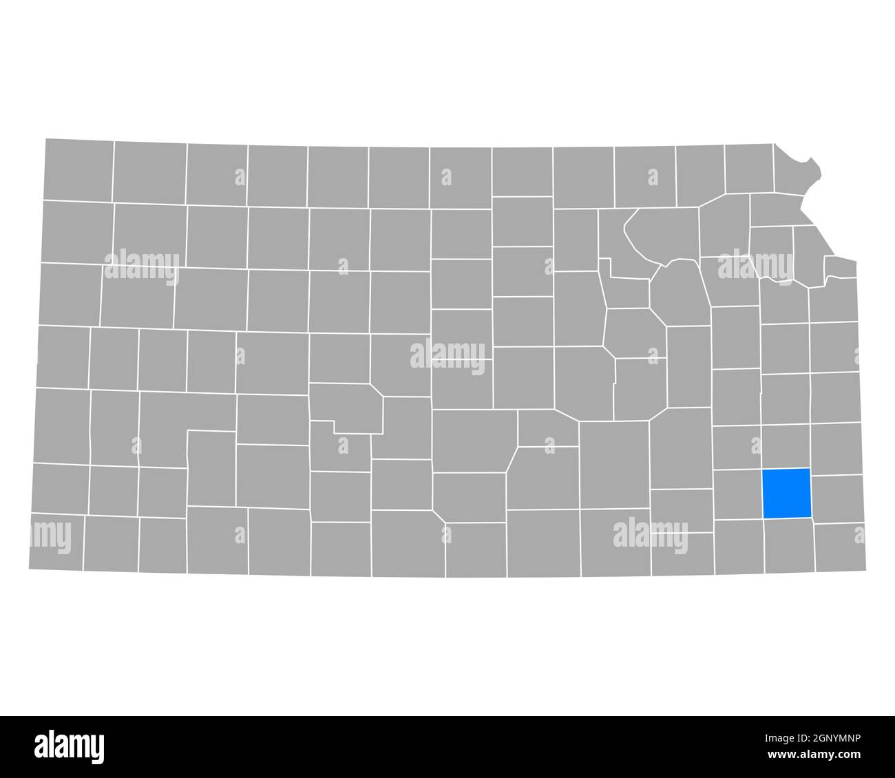 Map of Neosho in Kansas Stock Photo - Alamy