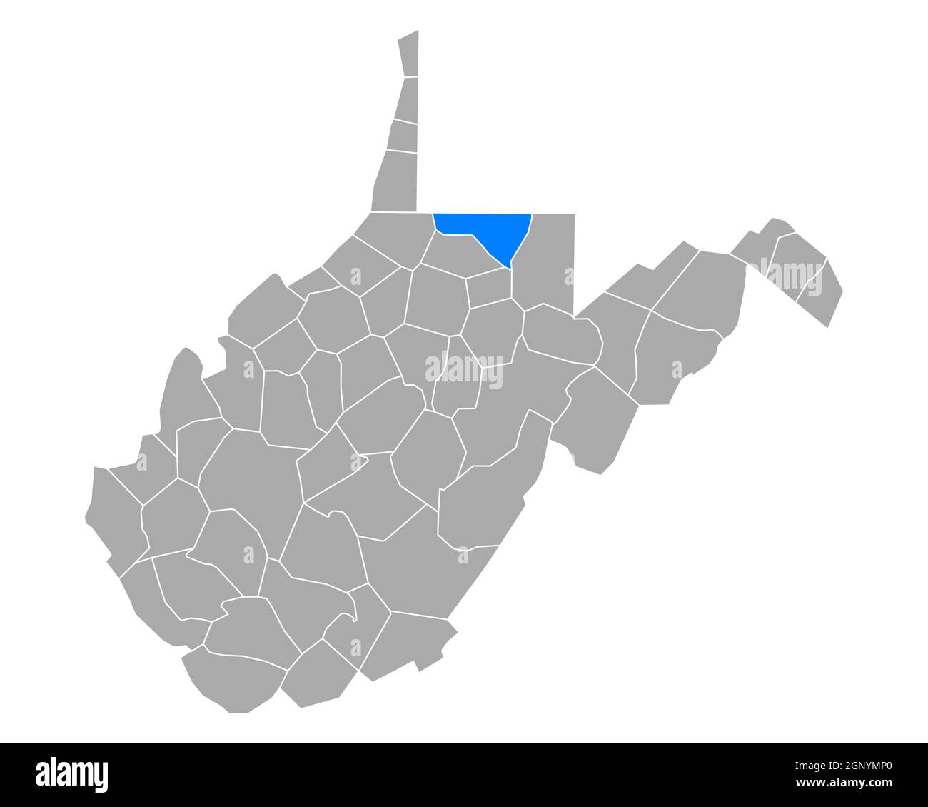Map of Monongalia in West Virginia Stock Photo - Alamy