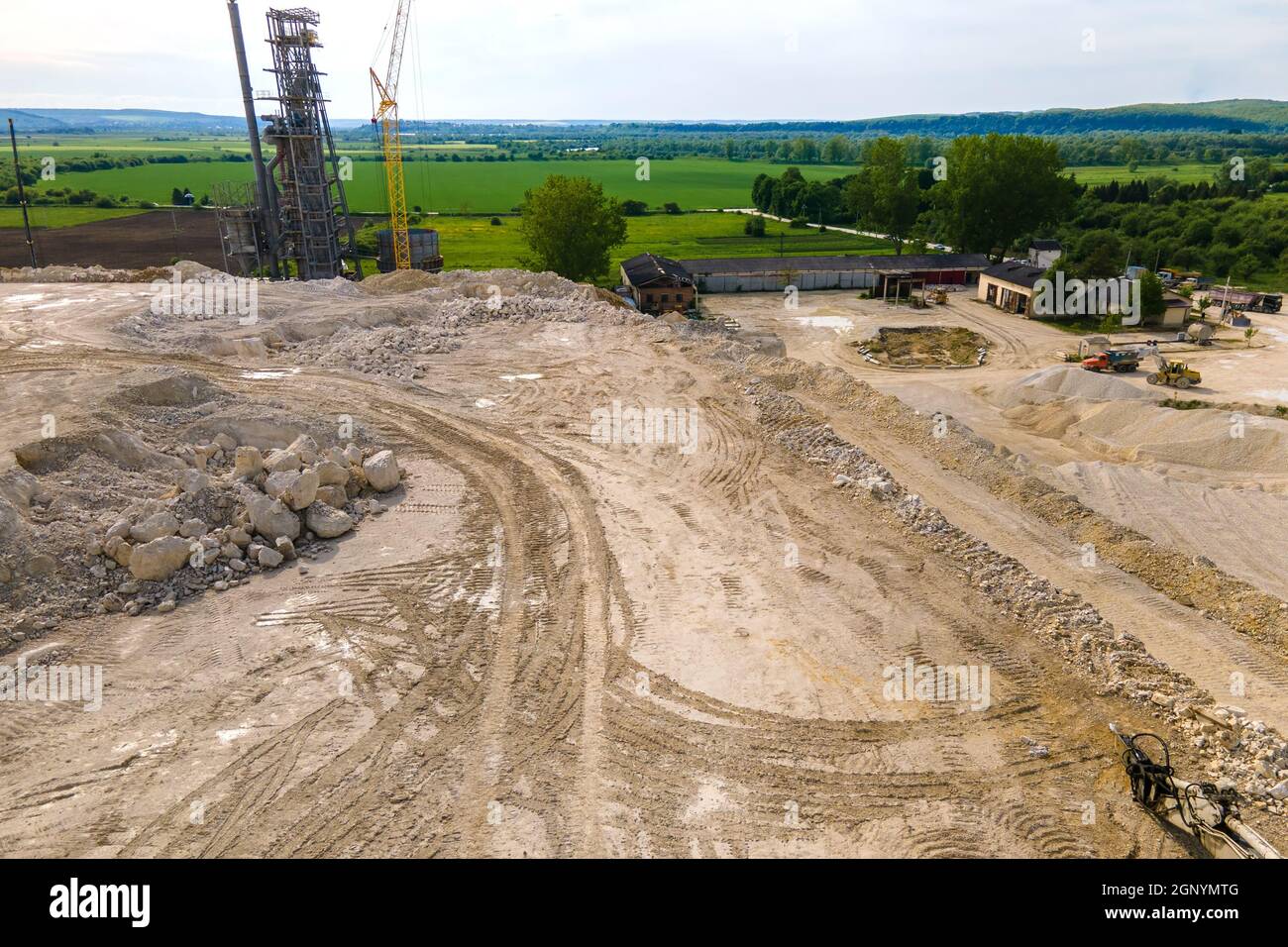 Open pit mining of construction sand stone materials Stock Photo - Alamy