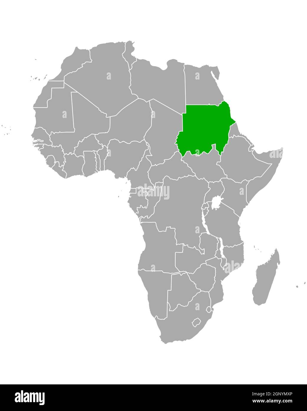 Map of Sudan in Africa Stock Photo - Alamy