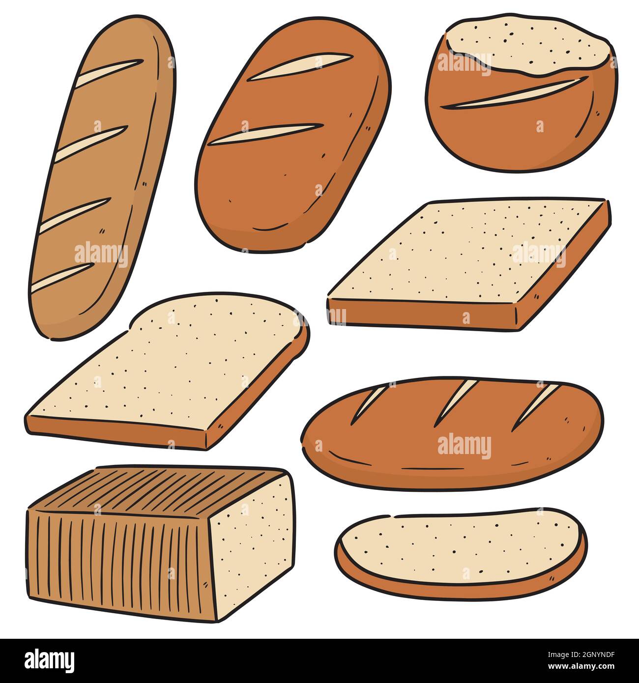 vector set of bread Stock Vector Image & Art - Alamy