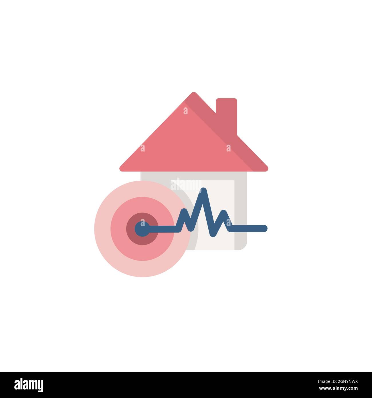 Earthquake. Flat icon. Isolated weather vector illustration Stock ...
