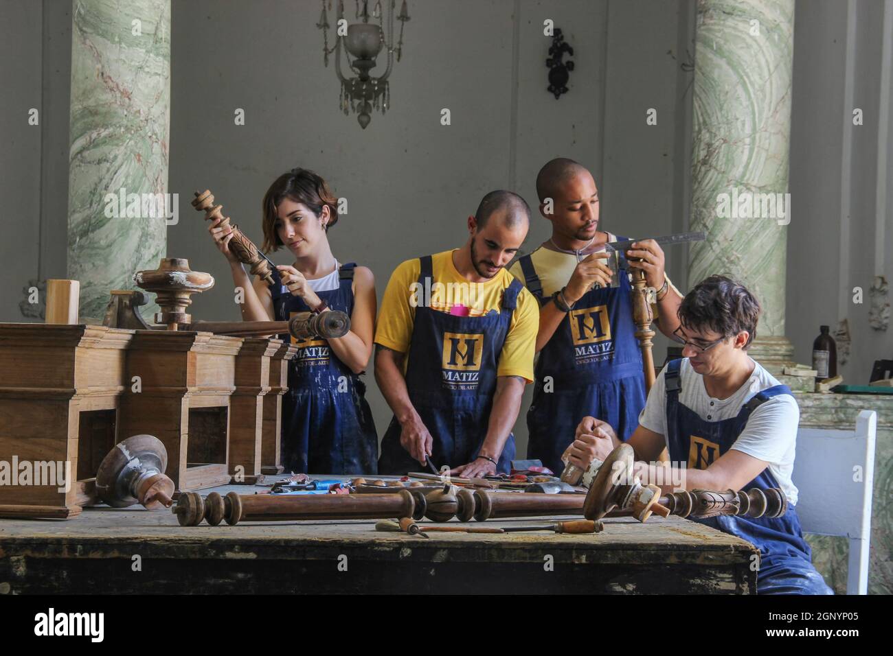 Group people restoring piece hi-res stock photography and images - Alamy
