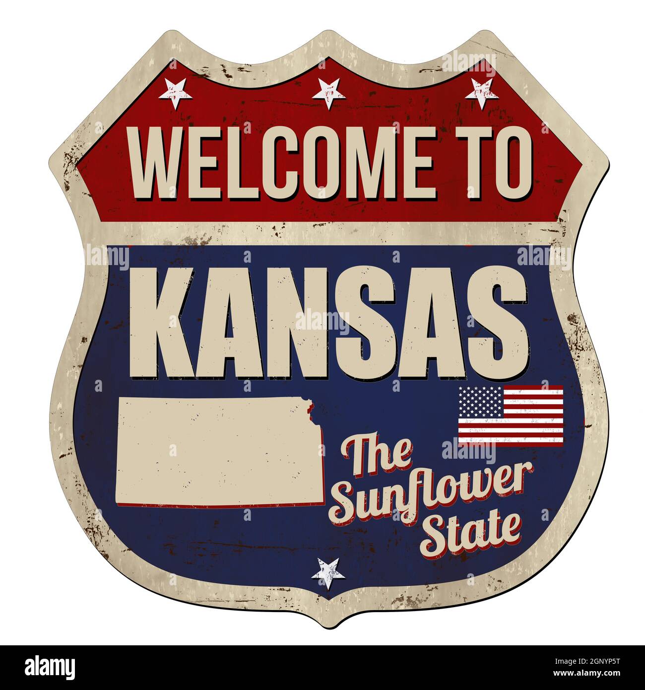 Vintage kansas map hi-res stock photography and images - Alamy