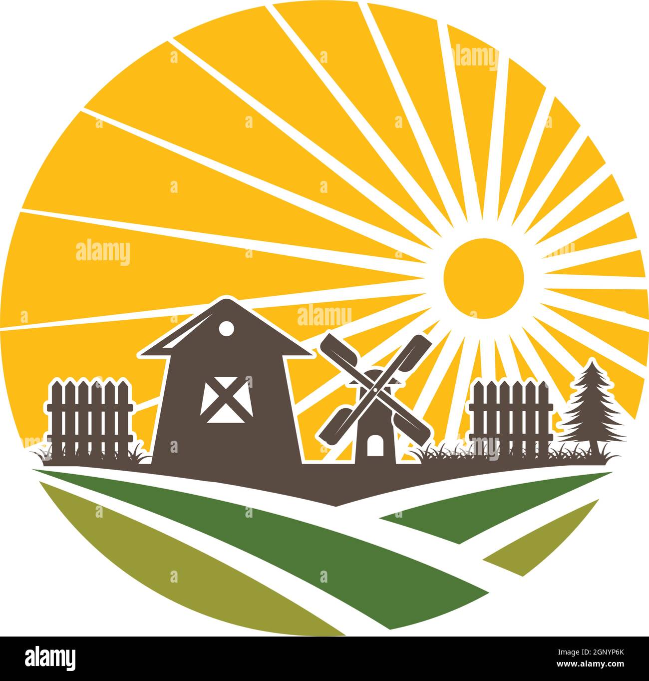 agriculture farm icon logo vector Stock Vector Image & Art - Alamy