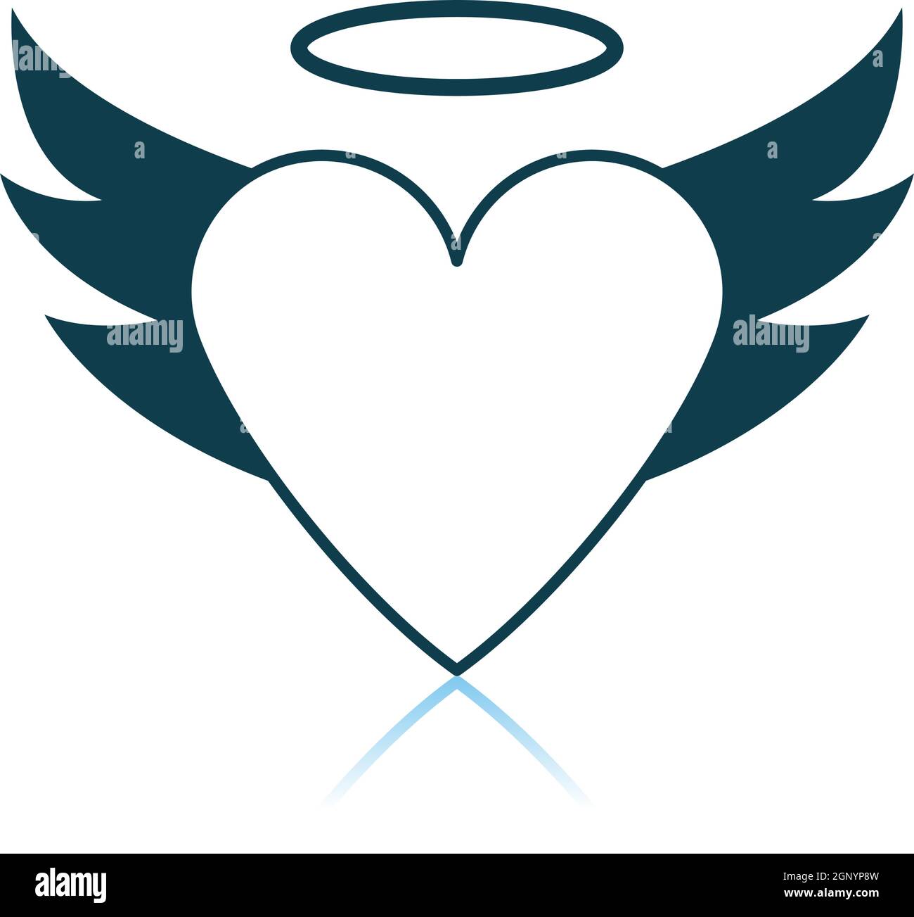 Valentine Heart With Wings And Halo Icon Stock Vector Image & Art - Alamy