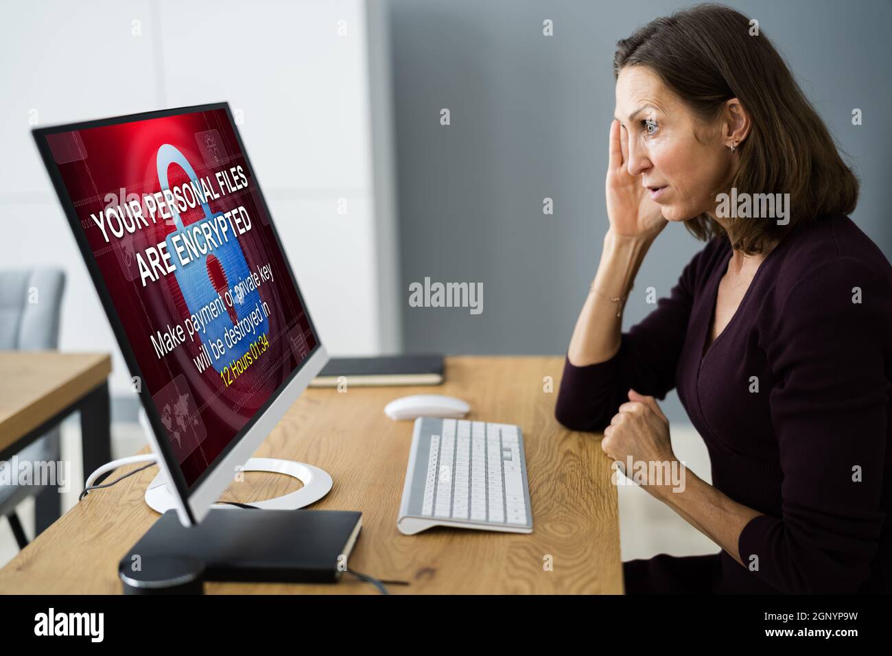 Ransomware Cyber Attack Hacker Text. Security Breach Stock Photo - Alamy
