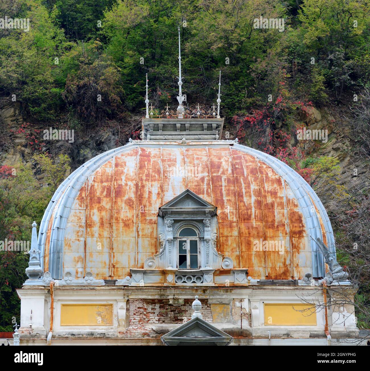 Old thermal bath building roof Baile Herculane town Romania Stock Photo ...