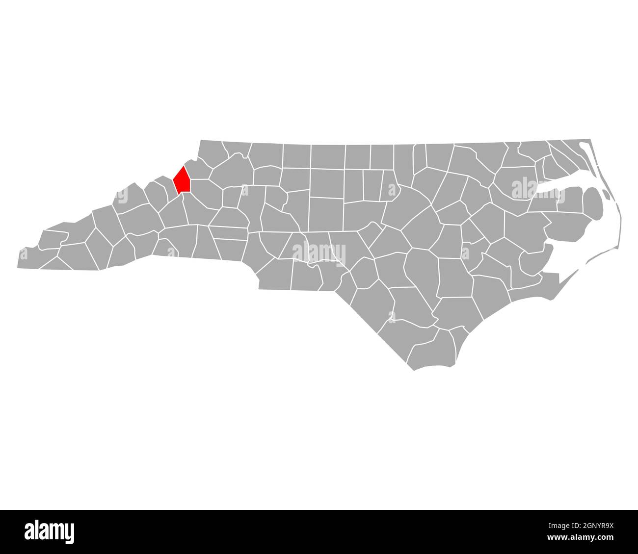 Map of Avery in North Carolina Stock Photo - Alamy