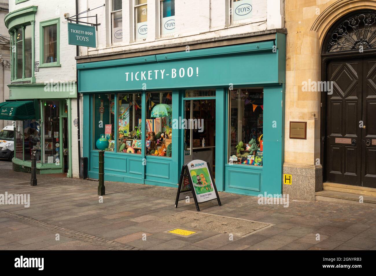 Tickety Boo toy shop front in London Street Norwich with an A board ...