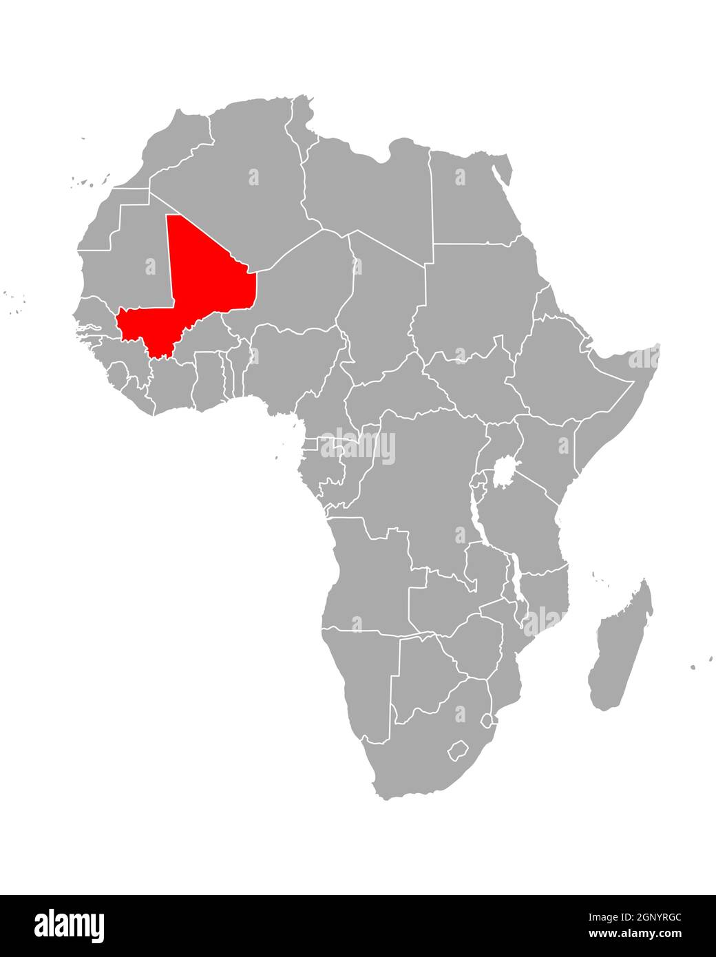 Map of Mali in Africa Stock Photo - Alamy