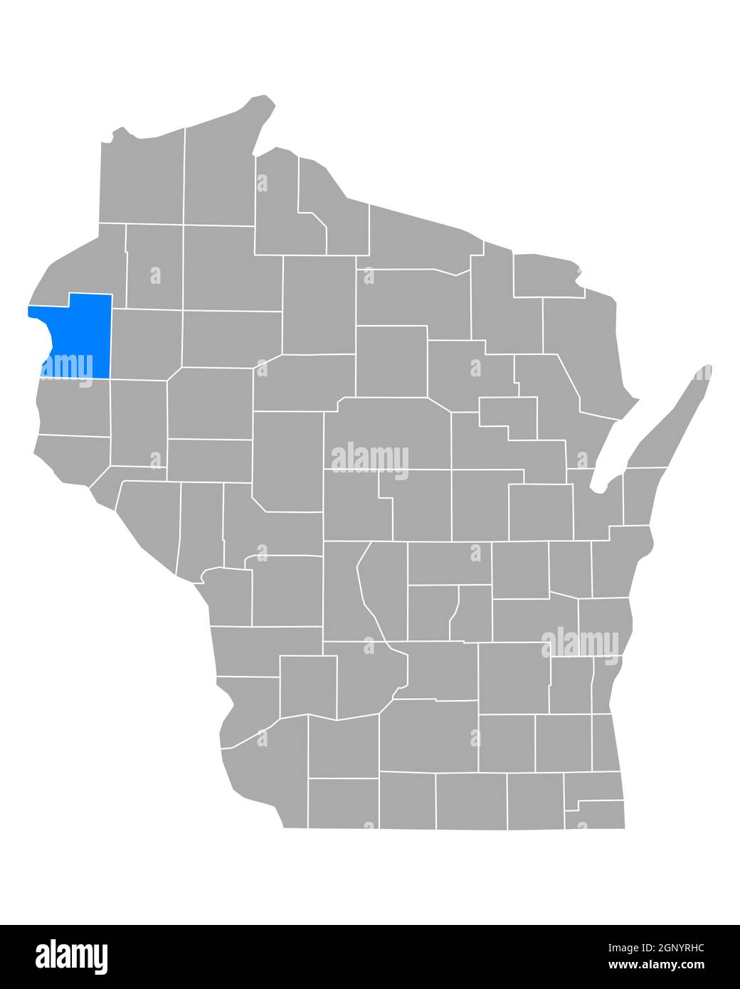 Map of Polk in Wisconsin Stock Photo - Alamy