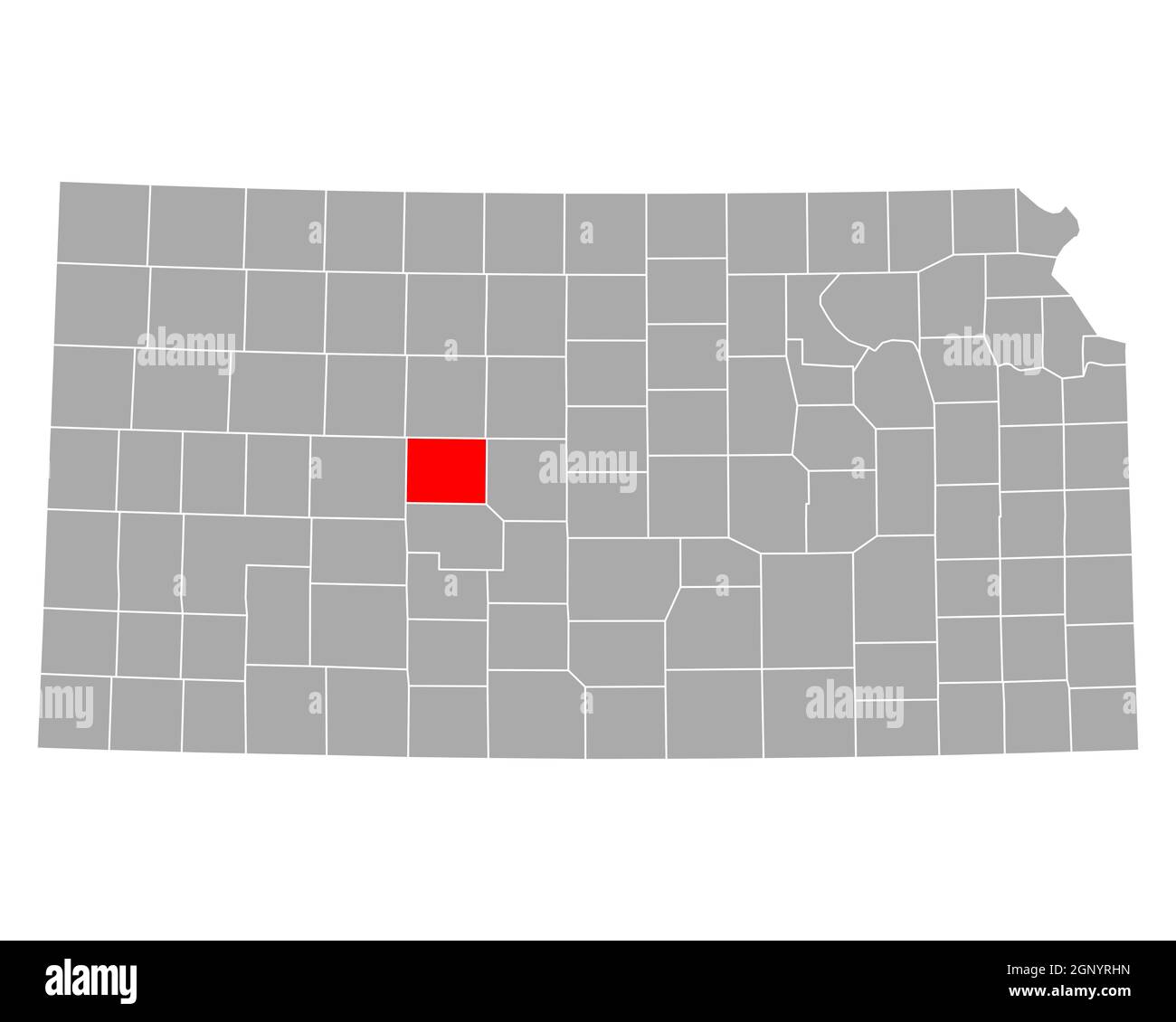 Map of Rush in Kansas Stock Photo - Alamy