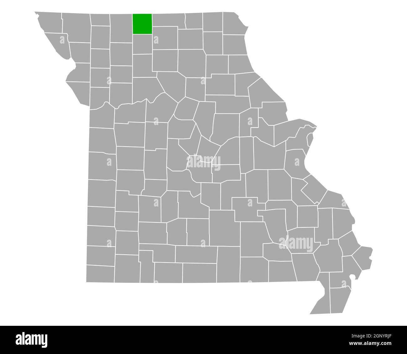 Map of Mercer in Missouri Stock Photo - Alamy