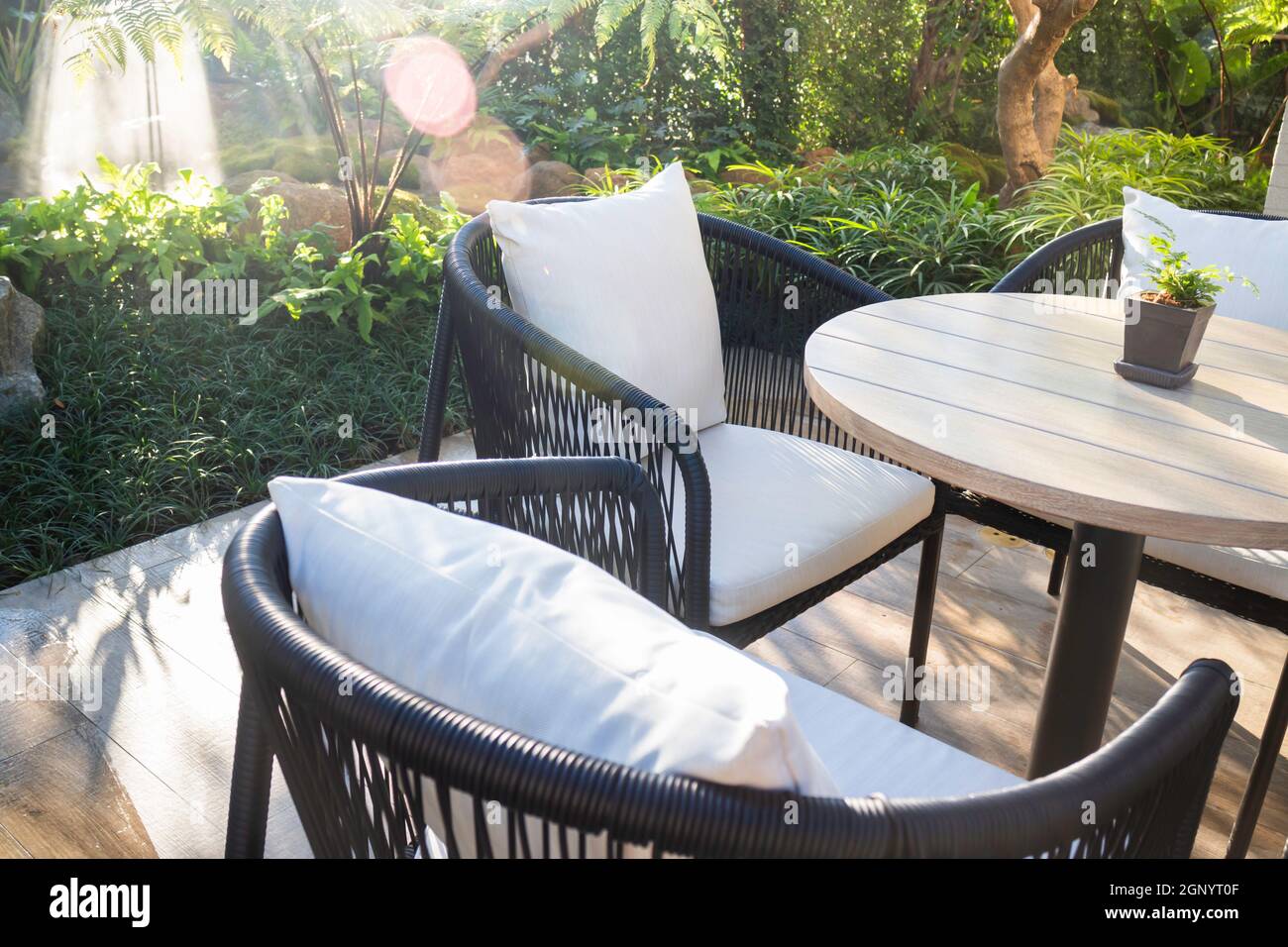 Relaxation green resort cafe and restaurant, stock photo Stock Photo ...