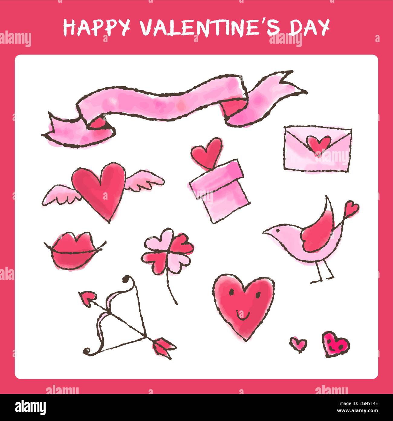 Hand drawn valentine's day elements set Stock Vector Image & Art - Alamy