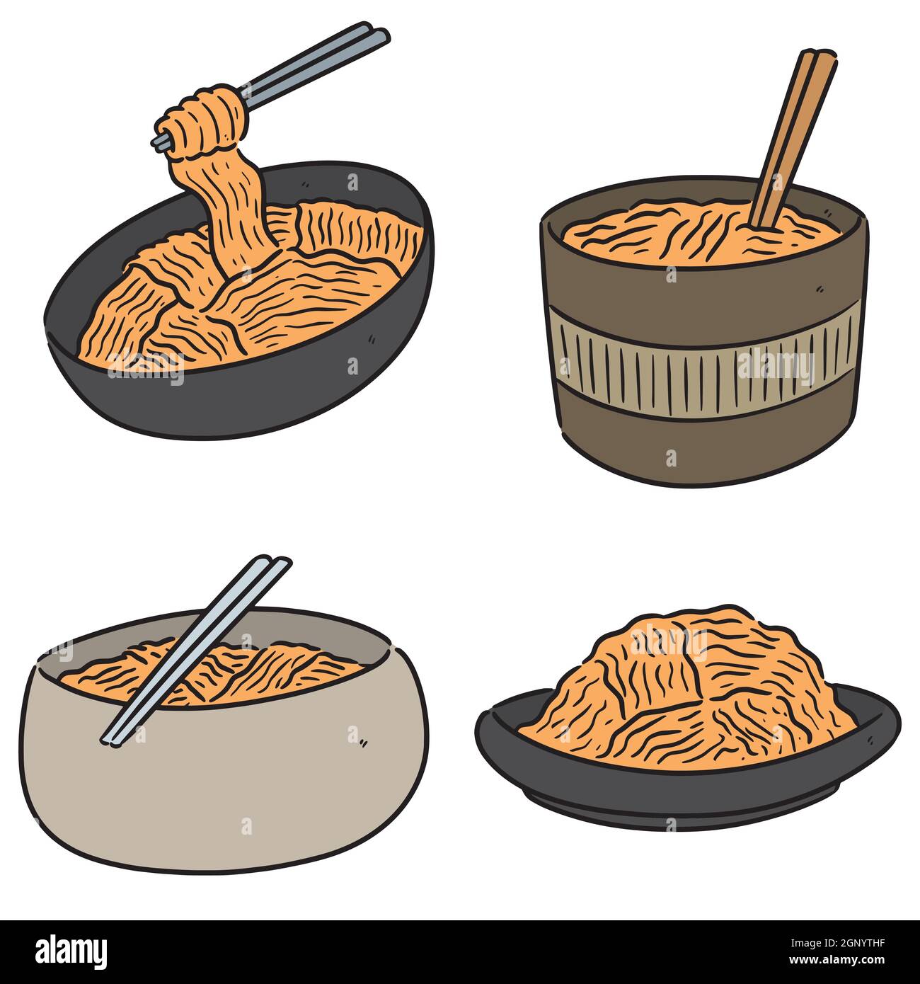 vector set of noodle Stock Vector Image & Art - Alamy