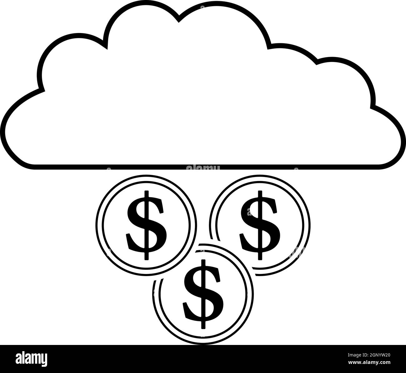 Coins Falling From Cloud Icon Stock Vector Image & Art - Alamy