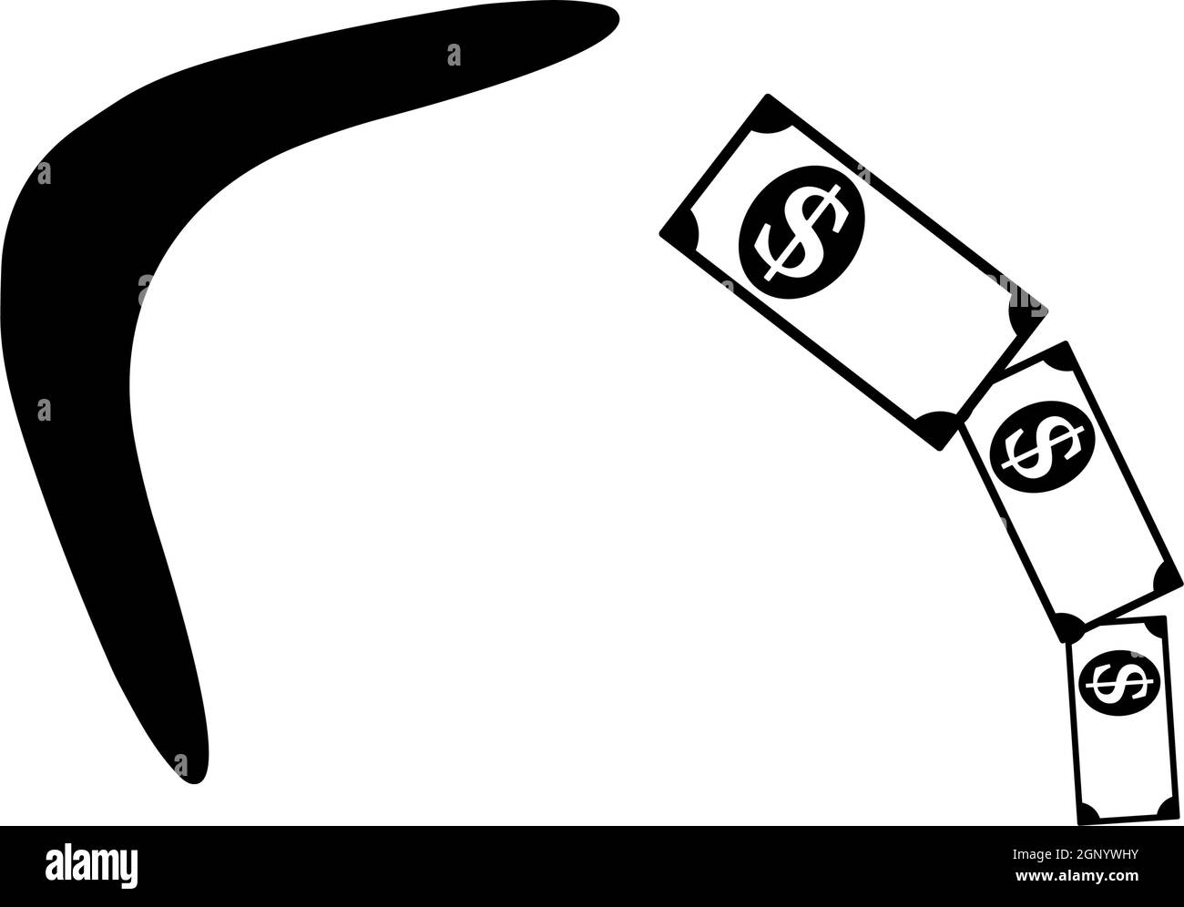 Boomerang icon black background Cut Out Stock Images & Pictures - Alamy
