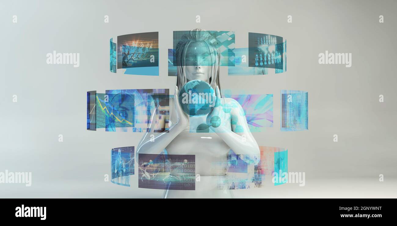 Holographic Interface as a Hologram GUI System Concept Stock Photo - Alamy