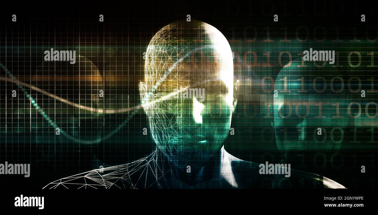 Communication Technology with Moving Data in Art Stock Photo - Alamy