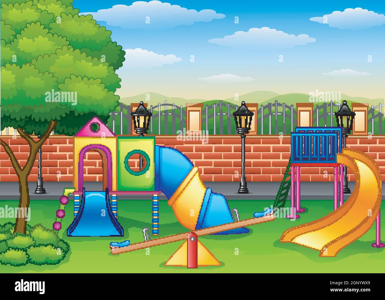 Play area in forest Stock Vector Images - Alamy