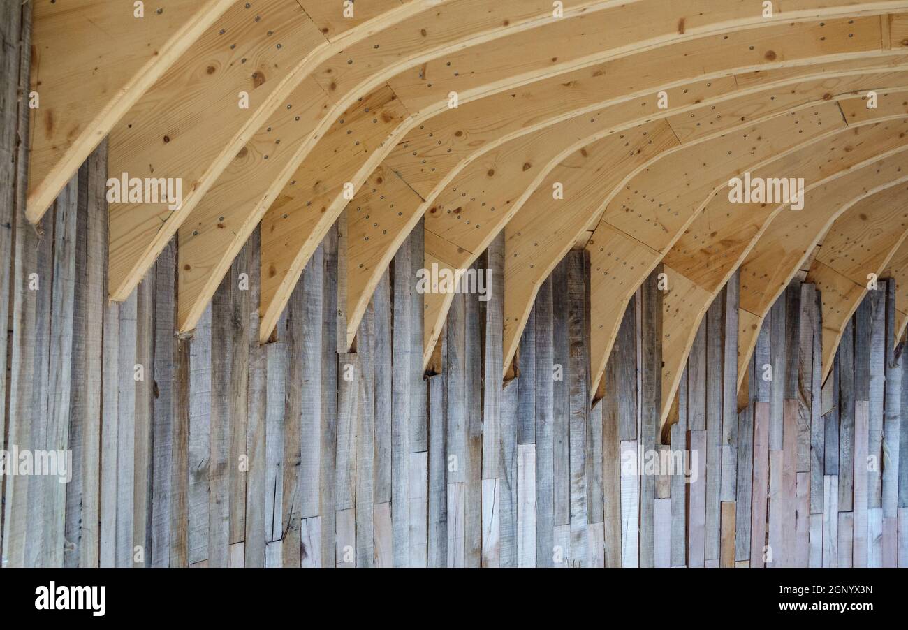 Wooden house, wood construction architectural detail Stock Photo - Alamy