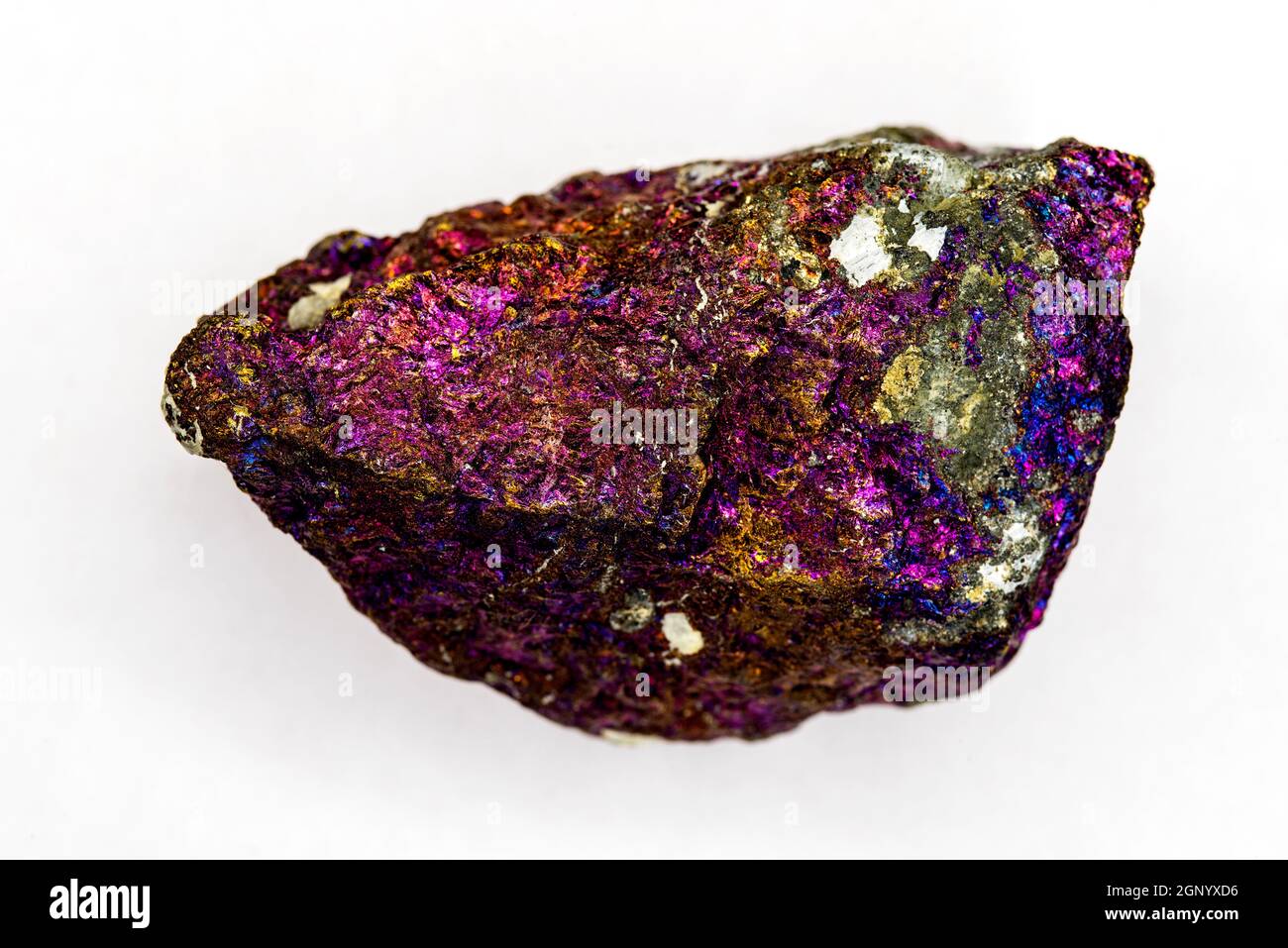 Chalcopyrite on a white background Stock Photo - Alamy