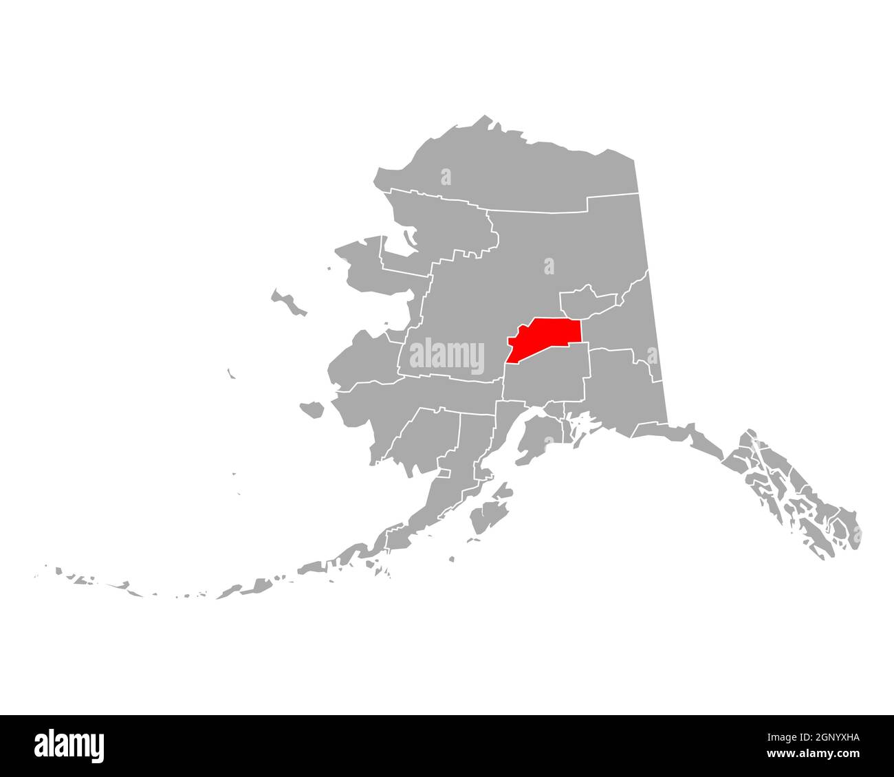 Map of Denali in Alaska Stock Photo - Alamy