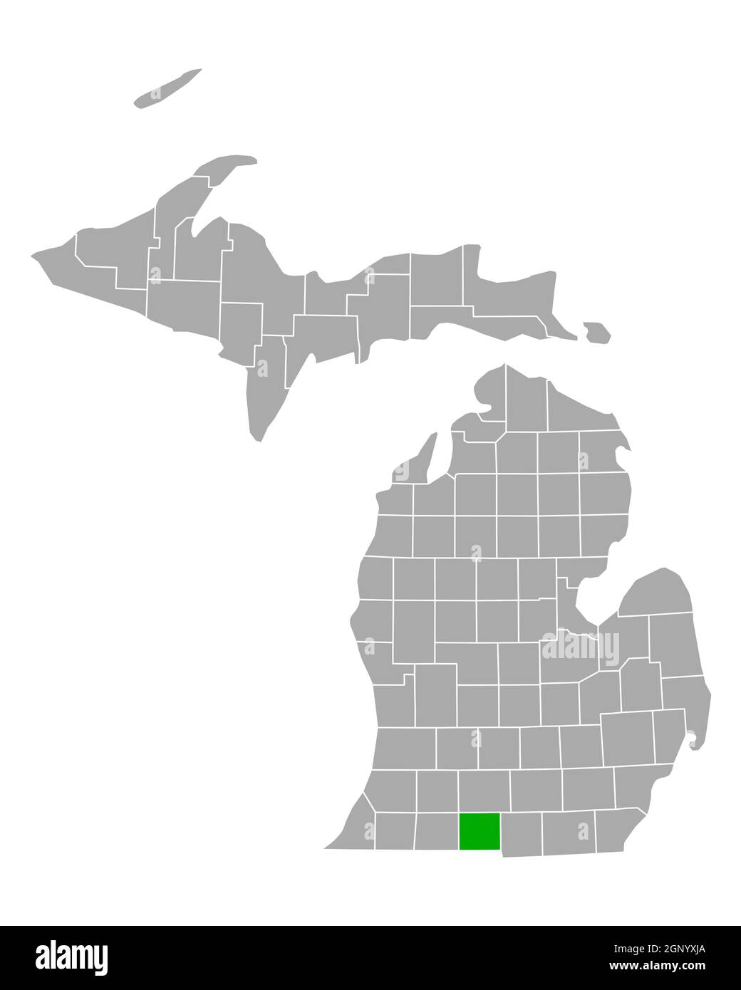 Map of Branch in Michigan Stock Photo - Alamy