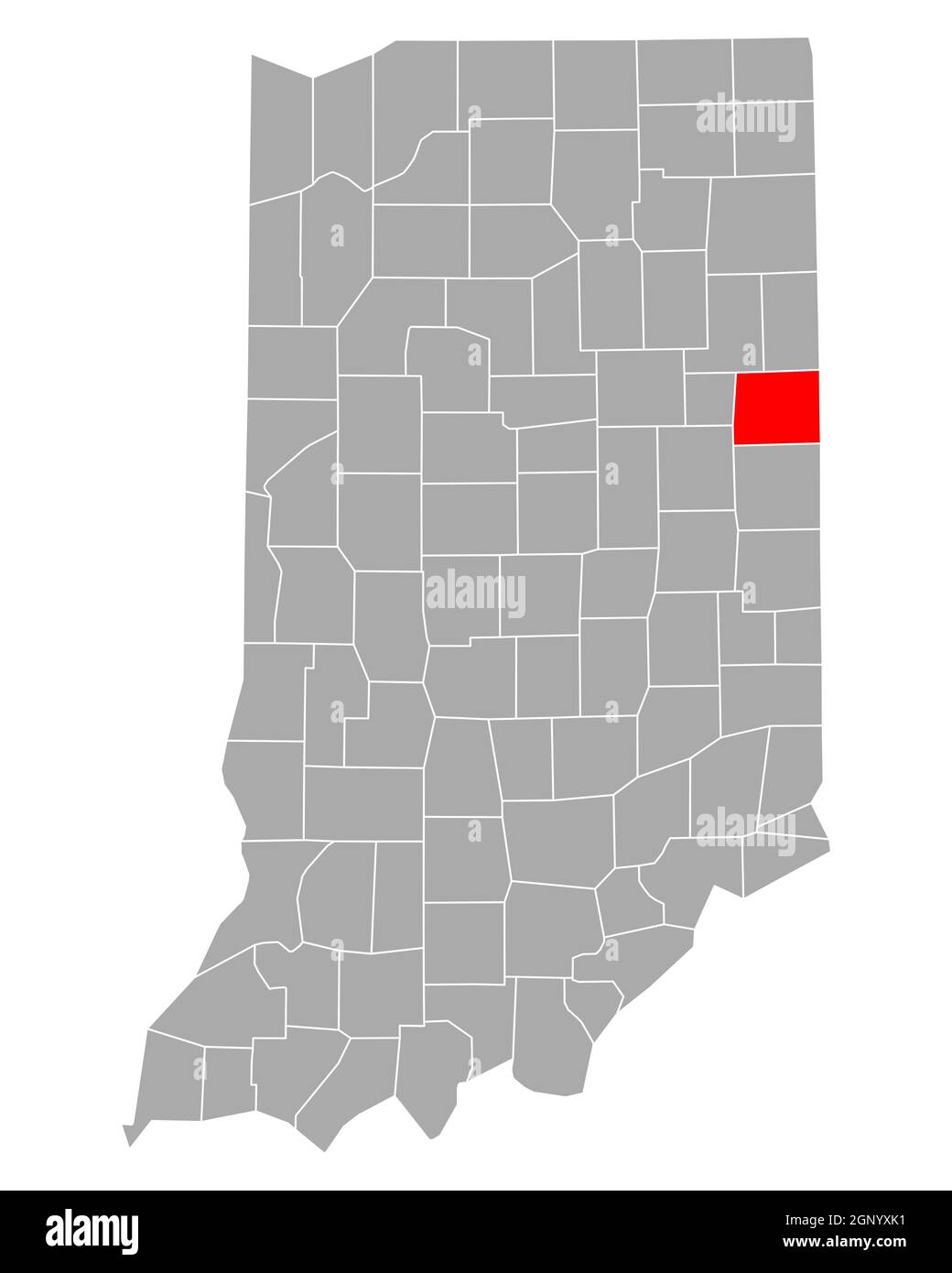 Jay county map hi-res stock photography and images - Alamy