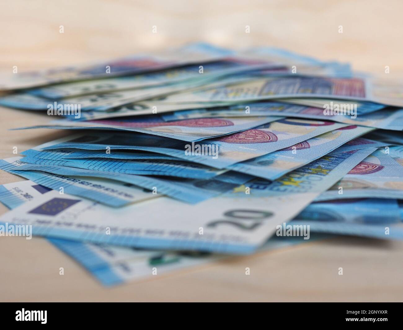 Euro banknotes and coins (EUR), currency of European Union Stock Photo ...