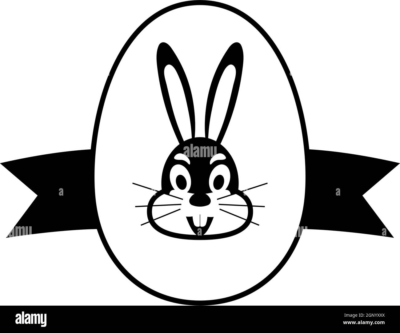 Easter Egg With Ribbon Icon Stock Vector Image & Art - Alamy