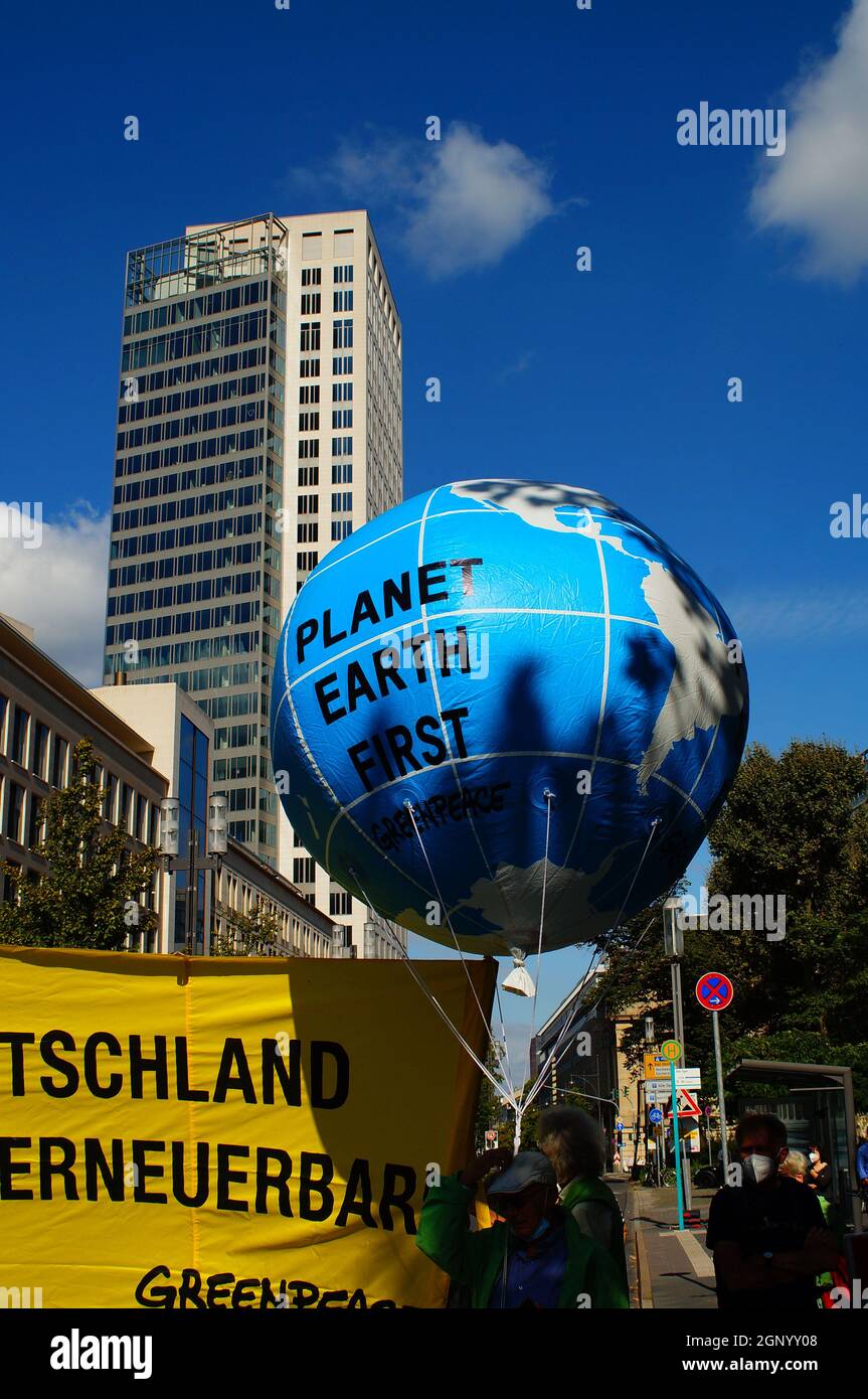 FRANKFURT, GERMANY - Sep 24, 2021: Greenpeace at a Fridays for Future ...